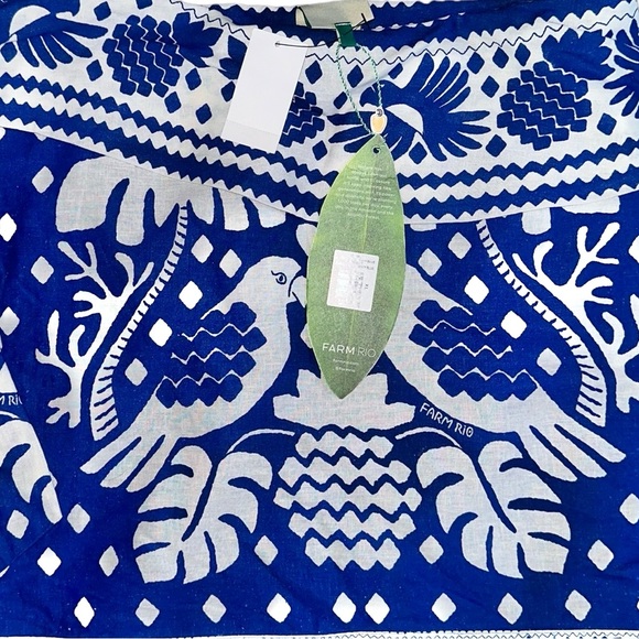 FARM Rio | Skirts | Farm Rio Jungle Scarf Navy Blue Mini Skirt Wrap ...